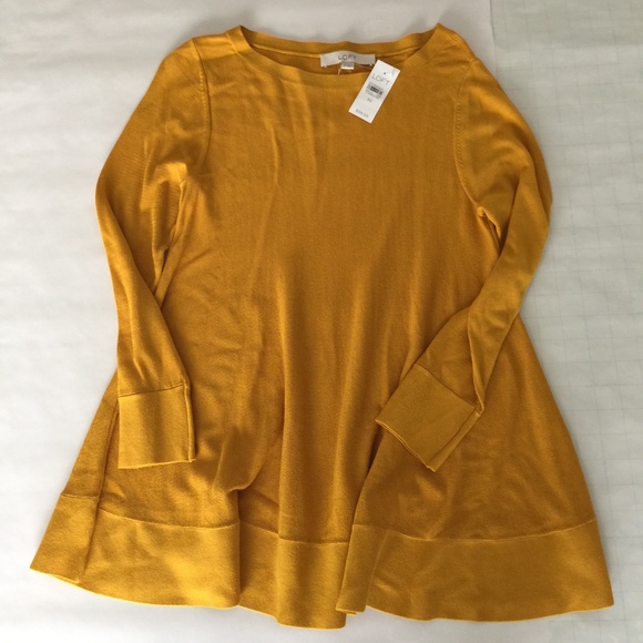 LOFT | Sweaters | Loft Golden Yellow Swing Sweater Top | Poshmark
